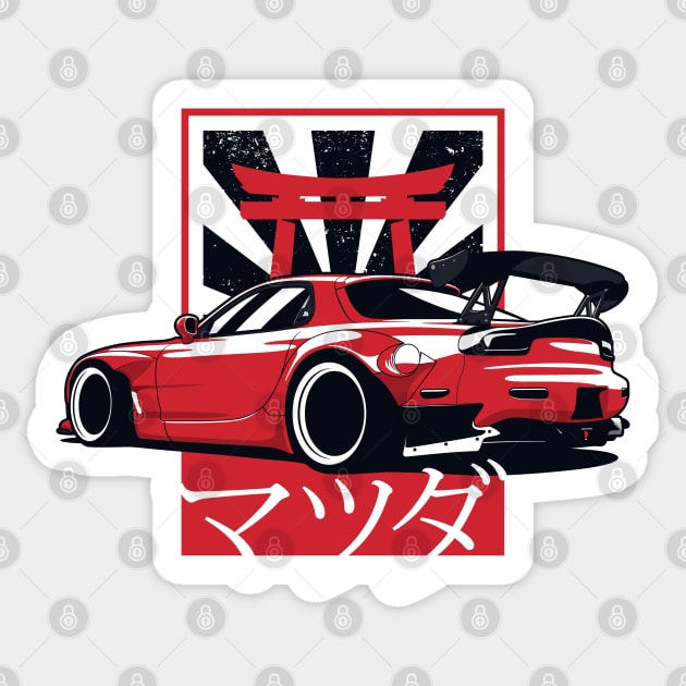 Red RX7 Widebody - Rx7 - Sticker | TeePublic
