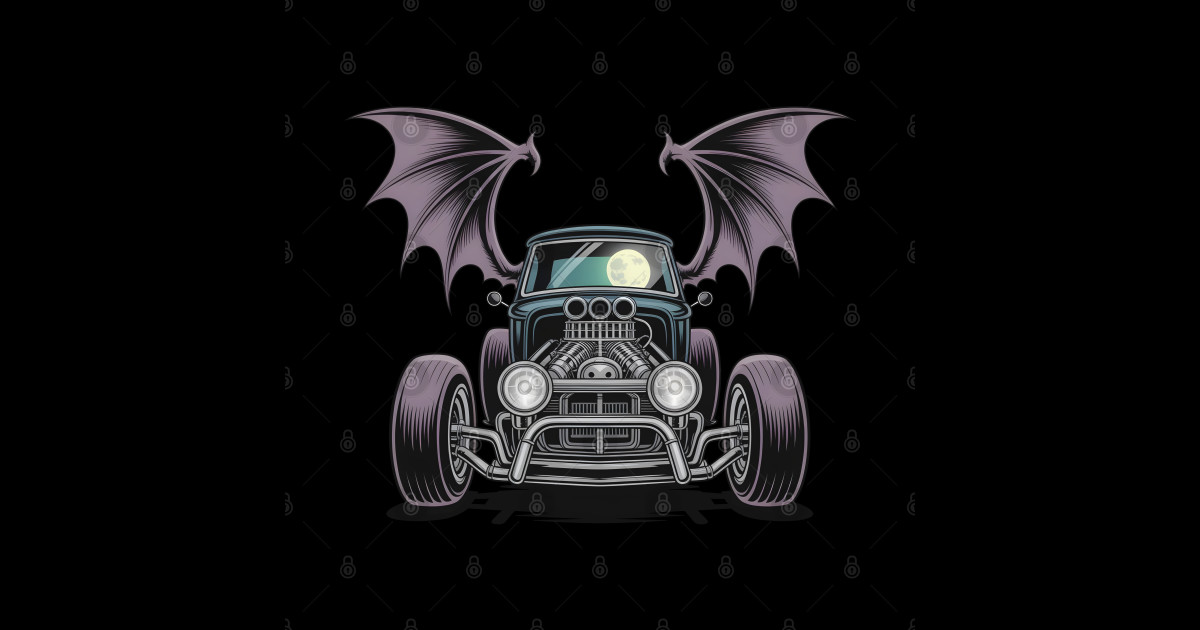 Dark Angel Hot Rod – Gothic Car - Gothic Cartoon Car - Sticker | TeePublic