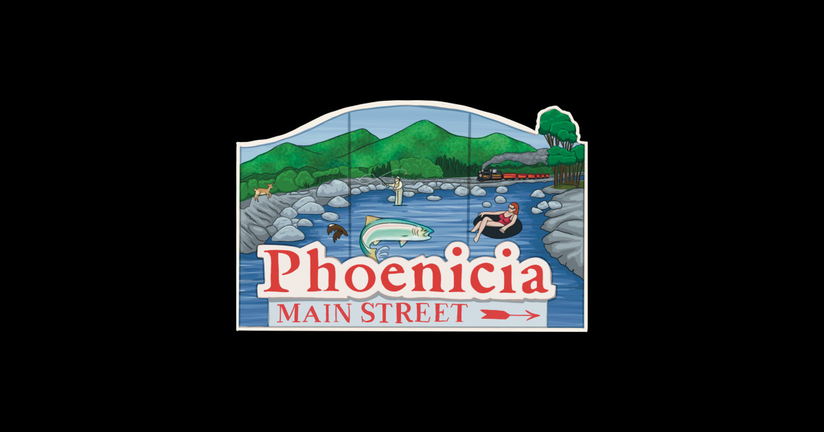 Phoenicia town sign - Phoenicia - Sticker | TeePublic