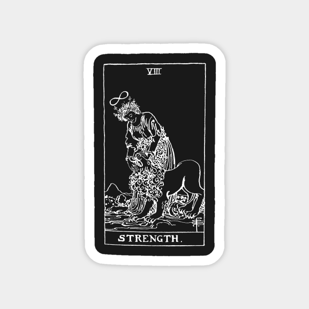 VIII Strength - Rider-Waite-Smith Tarot Card - Tarot - Magnet | TeePublic