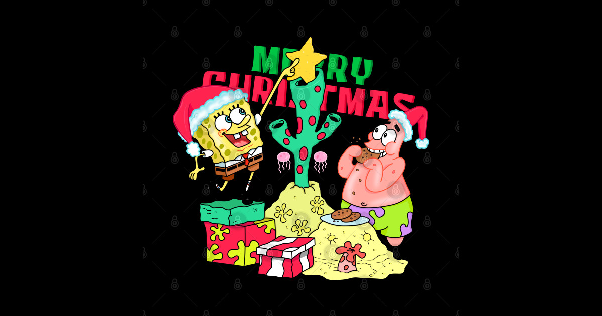 Bikini Bottom Christmas - Spongebob Squarepants - Sticker | TeePublic