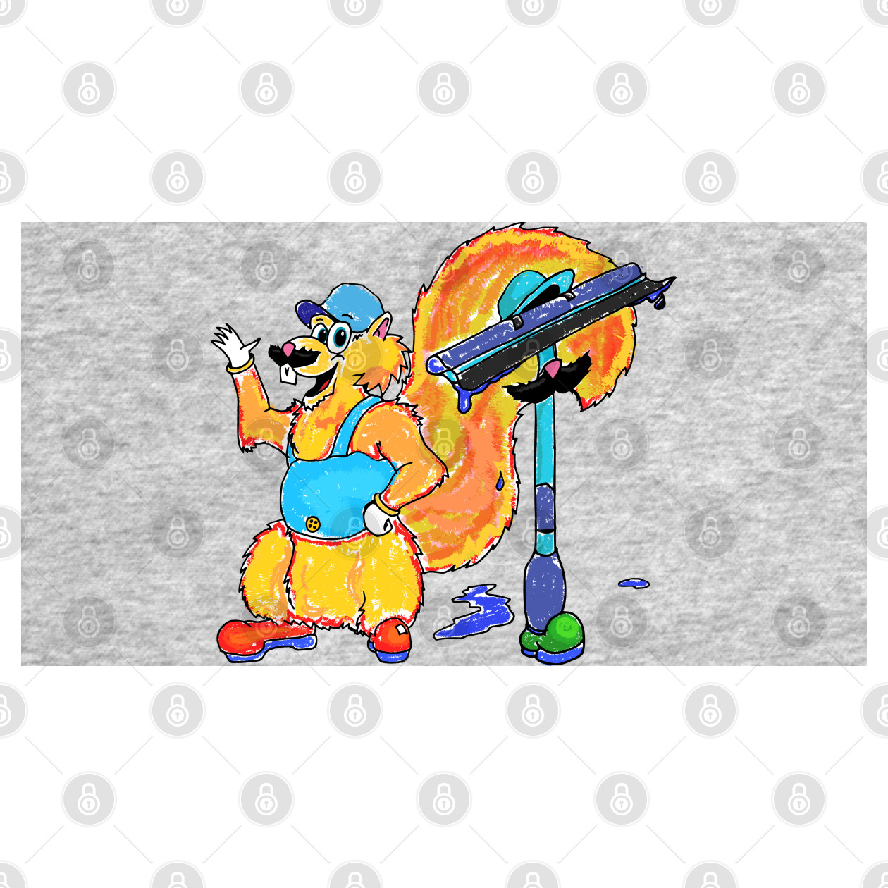 Window cleaning Squirrel and his squeegee - Squirrel - Baseball T-Shirt ...