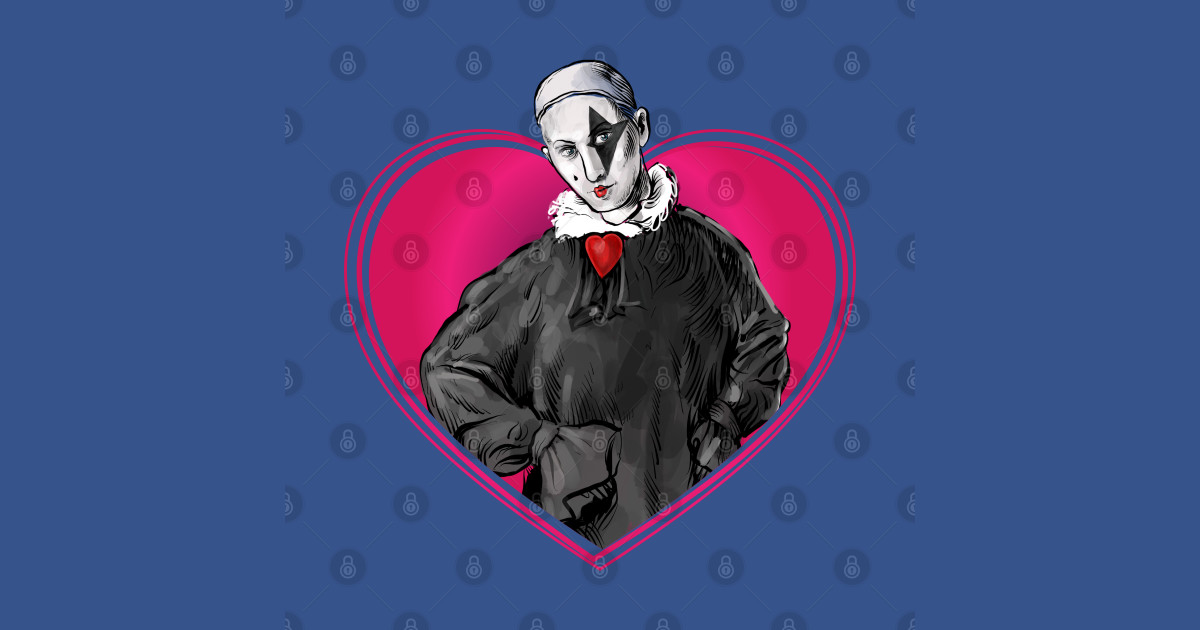 Pierrot from Italian commedia dell'arte - Love And Hearts - T-Shirt ...