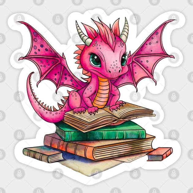 Baby dragon pink - Baby Dragon Artwork - Sticker | TeePublic