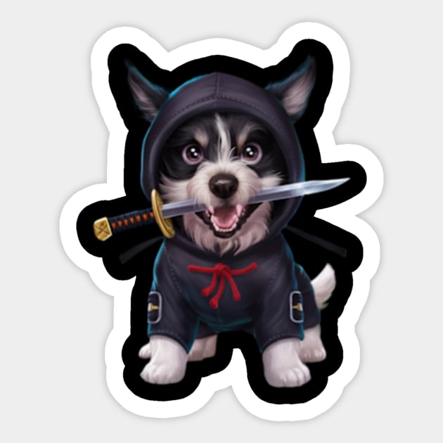 cute Ninja dog - Cute Ninja Dog - Sticker | TeePublic