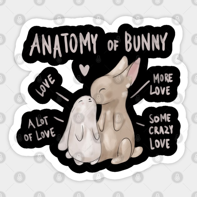 Bunny lover Anatomy of Rabbit Love cute bunny pet - Bunny Lover Gift ...