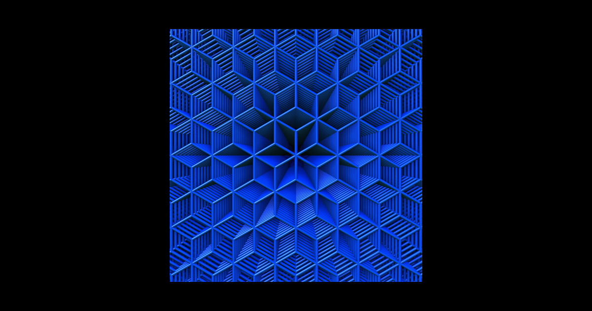 3D Effect - Blue Wireframe - 3d - Sticker | TeePublic