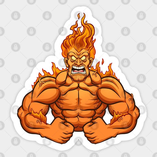 Man on fire - Fire - Sticker | TeePublic