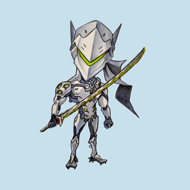 Chibi Genji - Overwatch - T-Shirt | TeePublic
