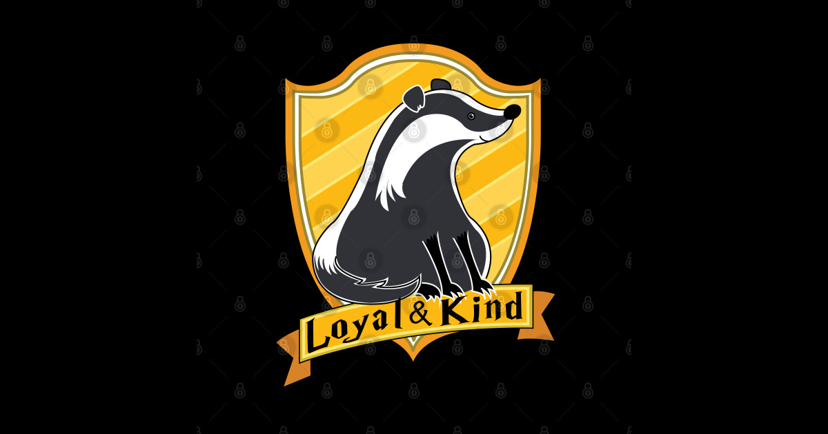 Loyal and Kind Badger - Huffle - Sticker | TeePublic