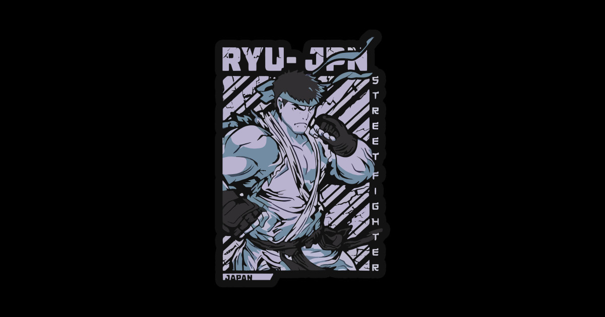 Ryu Street Fighter theme Fan art - Street Fighter - Sticker | TeePublic