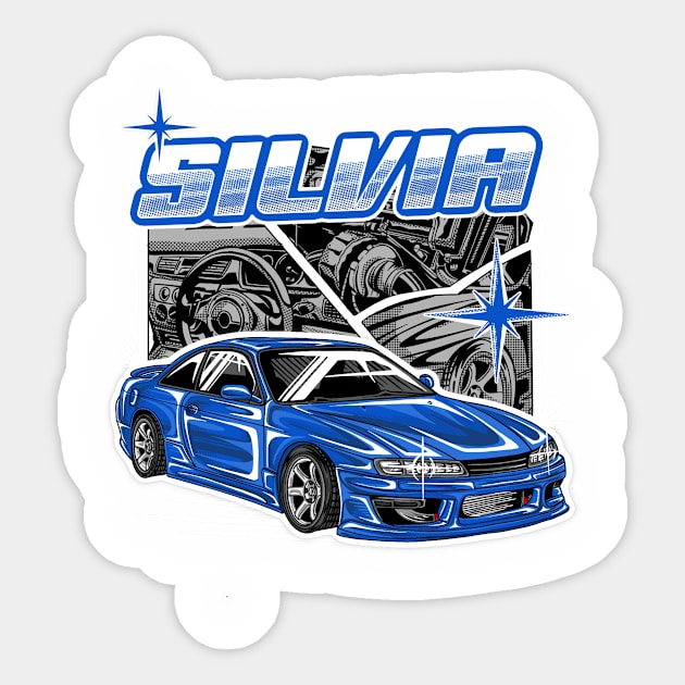 silvia car design fan art - Car Illustration - Sticker | TeePublic