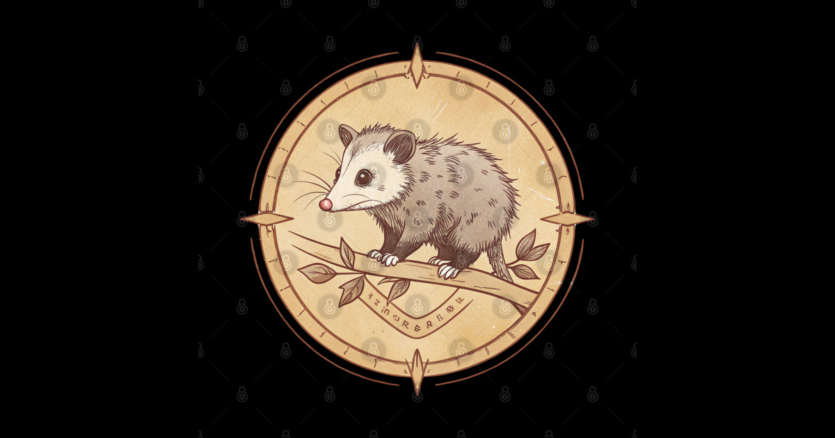 Rustic Possum Emblem - Possum - Sticker | TeePublic