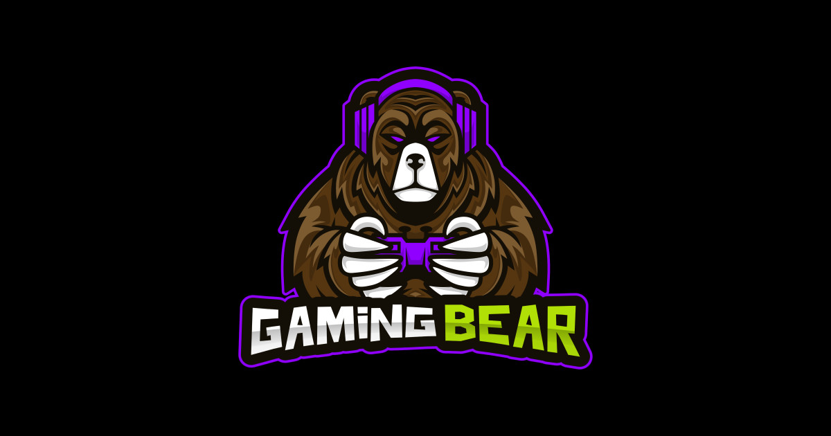 Gaming Bear - Bear - Sticker | TeePublic