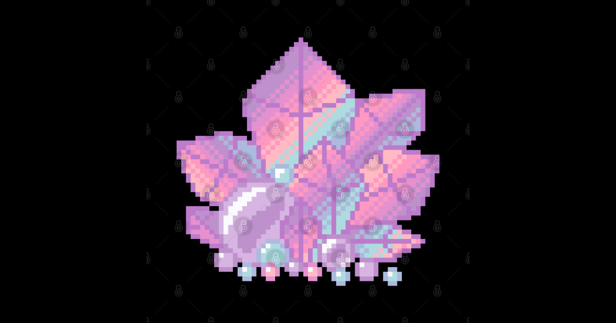 Crystals Pixel Art - Crystals - Sticker | TeePublic