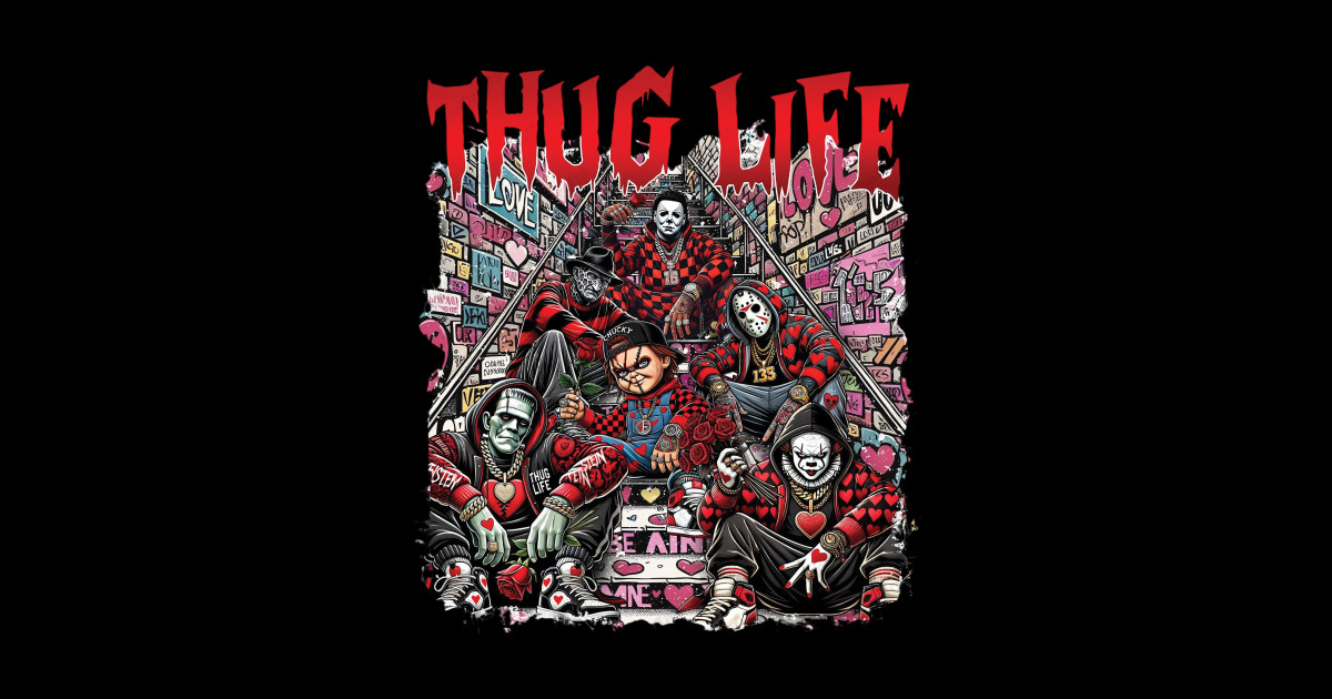 Thug Life Killers Valentine, Pink Heart Valentine Horror, Valentine ...