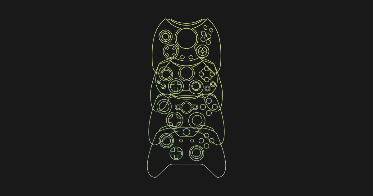 Xbox Controller Evolution (Green Lines) - Xbox - T-Shirt | TeePublic