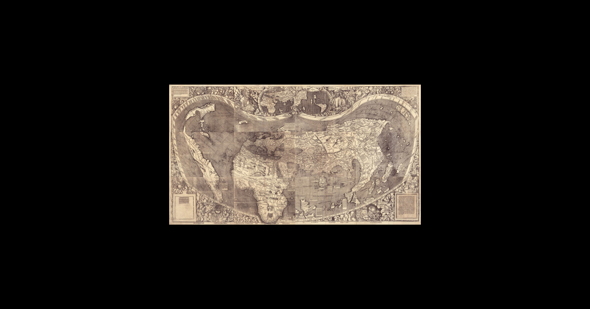 Waldseemüller’s 1507 Map - World History - Sticker | TeePublic