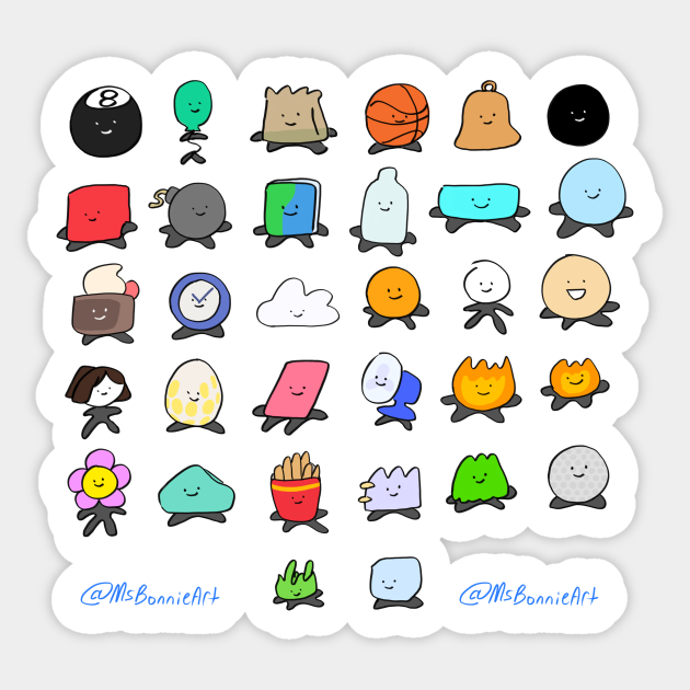 Bfdi All Contestants Pack Part 1 - Bfb - Sticker | TeePublic