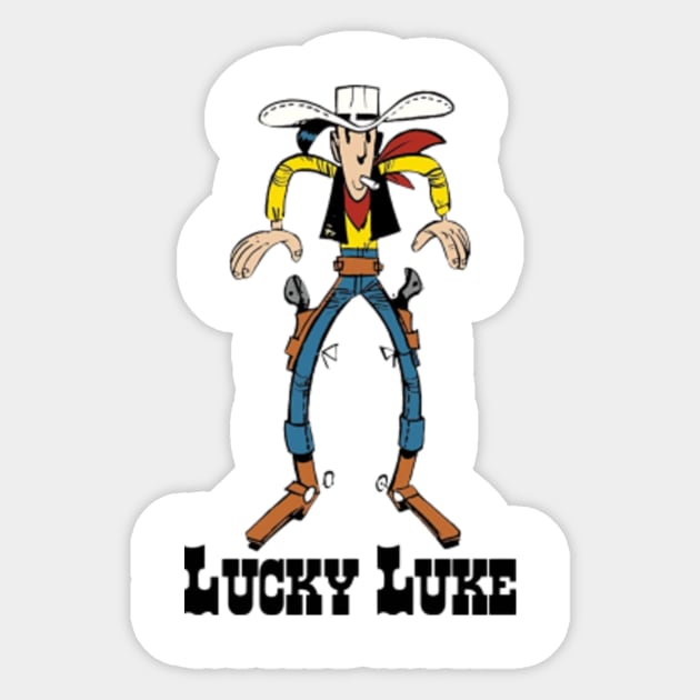 funny comic cowboys - Lucky American - Sticker | TeePublic