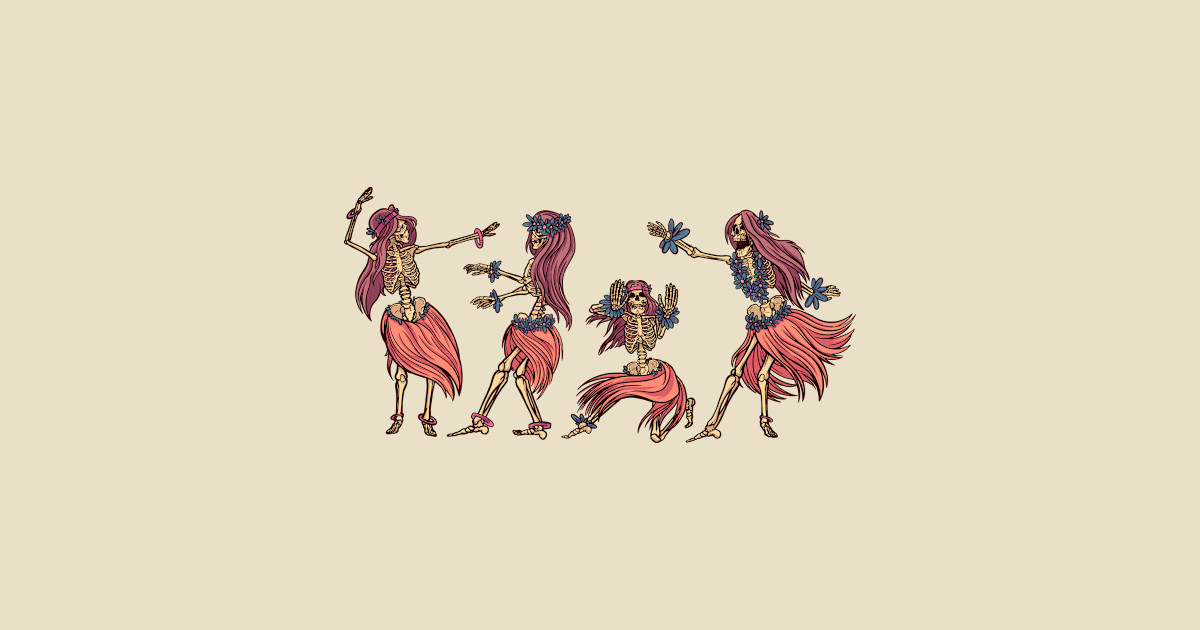 Skeleton Hula Girls Dancing // Creepy Hawaiian Hula Girls - Hula Girl ...
