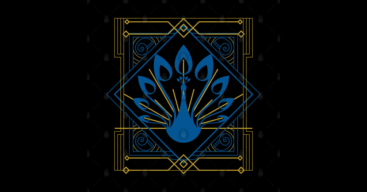 Art Deco Peacock - Vintage Aesthetic - Art Deco - Pin | TeePublic