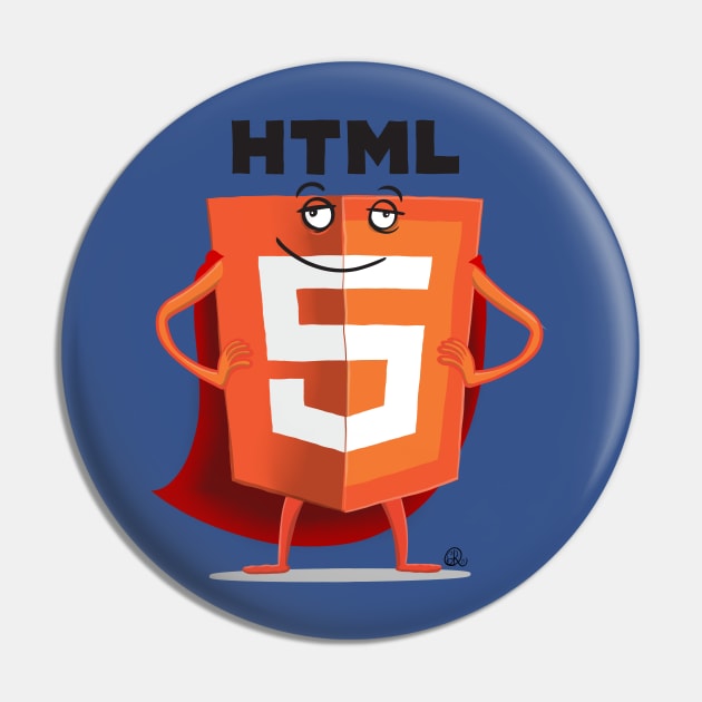 Super HTML5 - Html - Pin | TeePublic