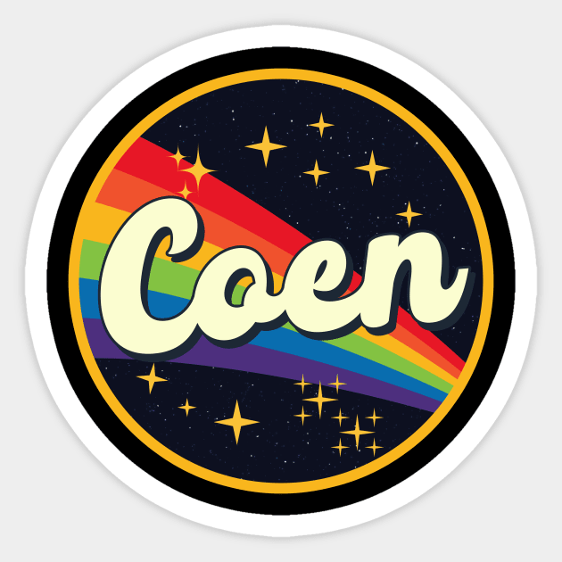 Coen// Rainbow In Space Vintage Style - Coenm - Sticker | TeePublic