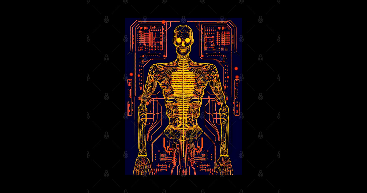 Techno Anatomy - Skeleton - Sticker | TeePublic
