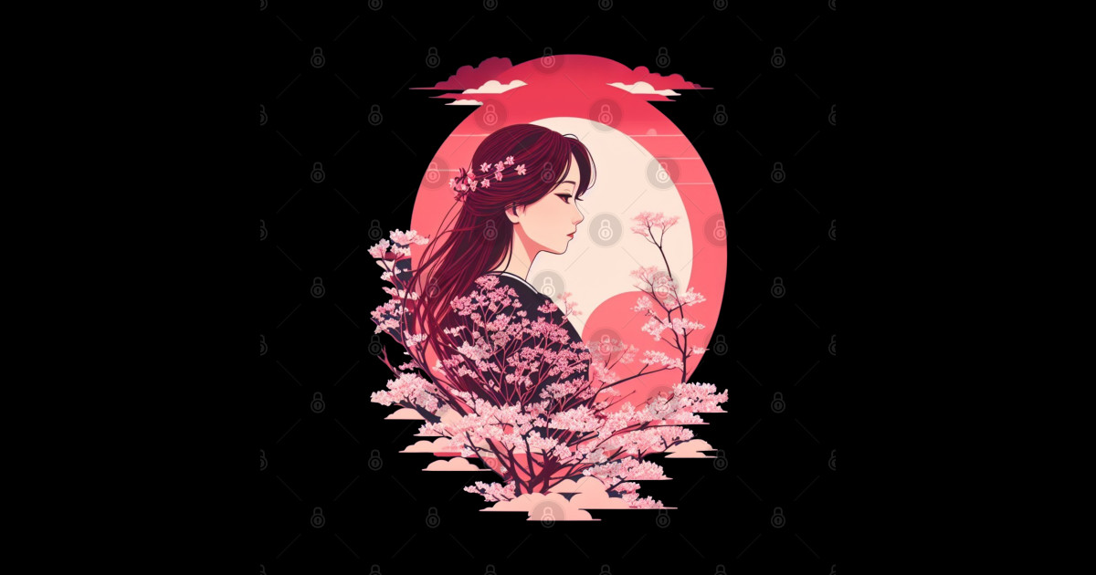 Sakura Girl Sakura Flower Sticker Teepublic