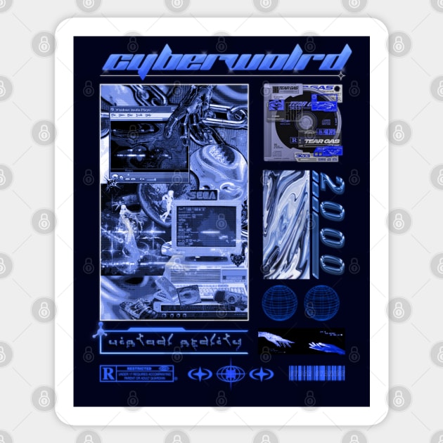 Cybercore World Aesthetic Design - Cybercore - Sticker | TeePublic