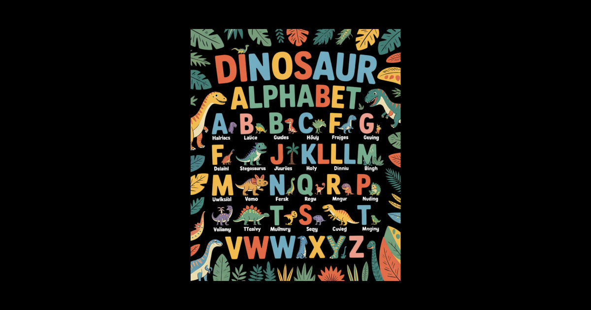 Types of Dinosaurs Alphabet A-Z ABC Dino Boys Kids Girls - Types Of ...