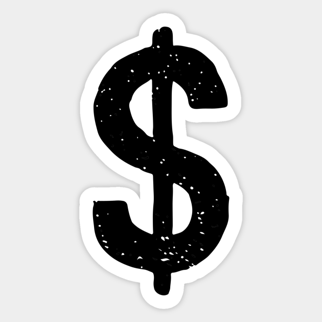 Dollar Sign Doodle Black - Dollar Sign Doodle Black - Sticker | TeePublic