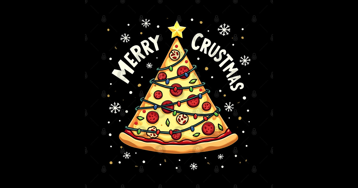 Merry Crustmas Pizza Tree Christmas Fun - Merry Crustmas Pizza Holiday ...