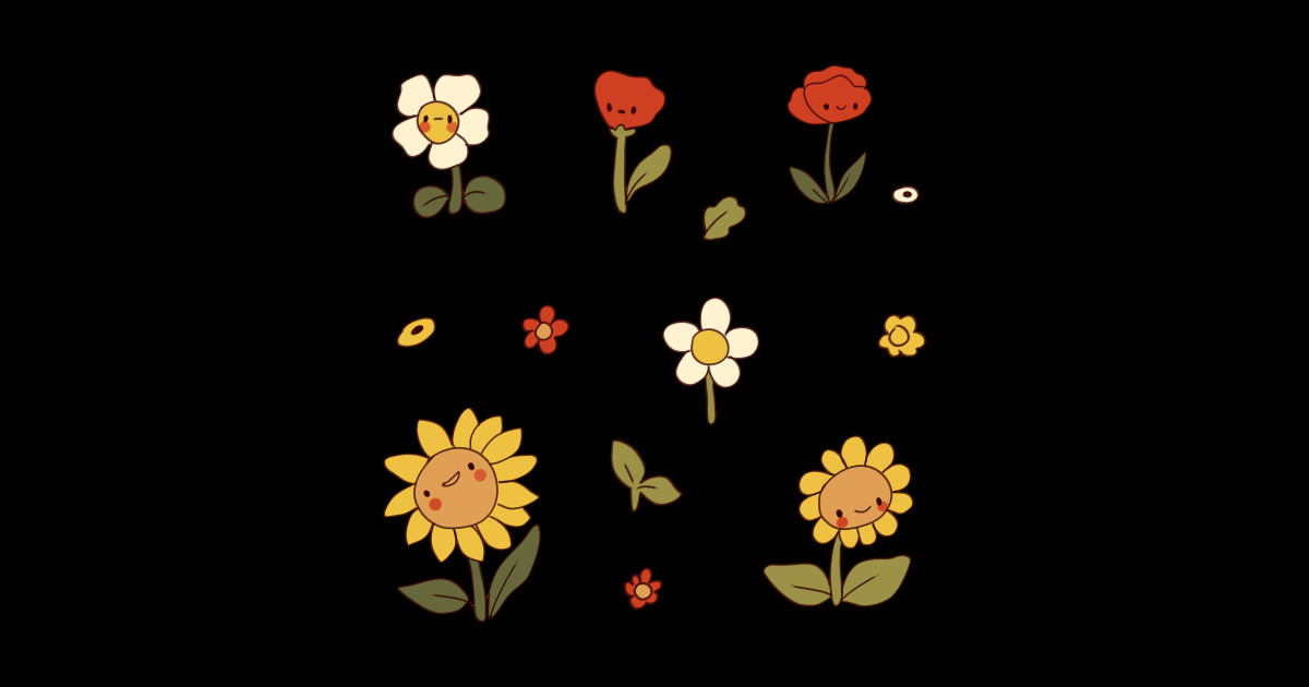 Fun spring flowers pattern - Spring Flowers - Sticker | TeePublic