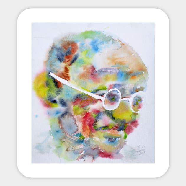 MAHATMA GANDHI watercolor portrait .1 - Gandhi - Sticker | TeePublic