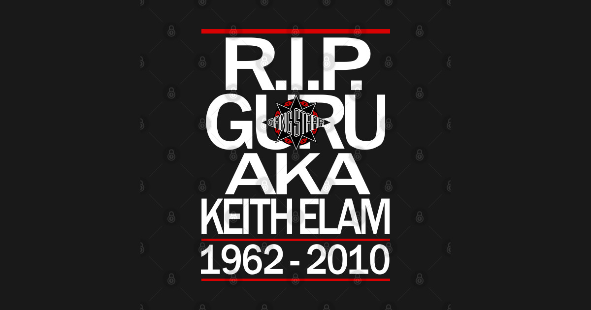 RIP Guru | White - Hiphop - T-Shirt | TeePublic