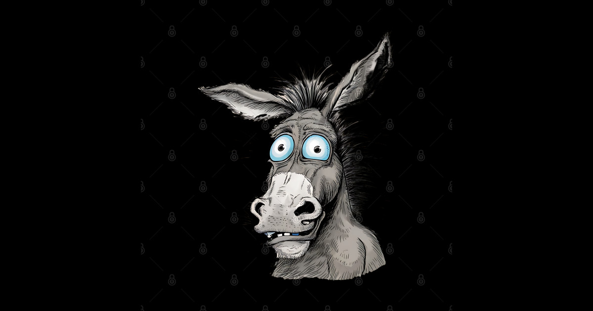 Confused Looking Donkey Funny Face Hilarious Illustration - Donkey ...