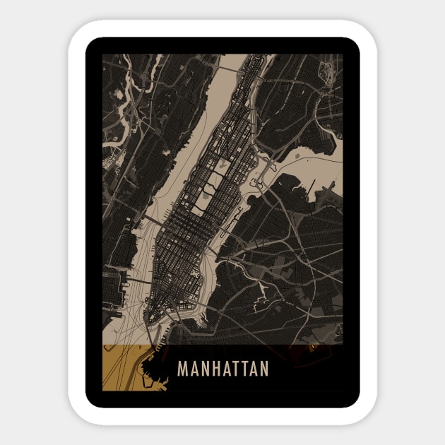 high resolution manhattan map - Map - Sticker | TeePublic