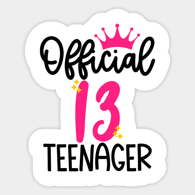 Official 13 teenager - Official Teenager 13th Birthday Gift - Sticker ...