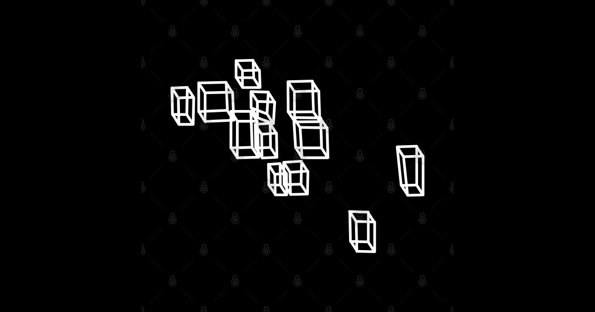 Floating Boxes Graphic Abstract Art - Abstract - Sticker | TeePublic