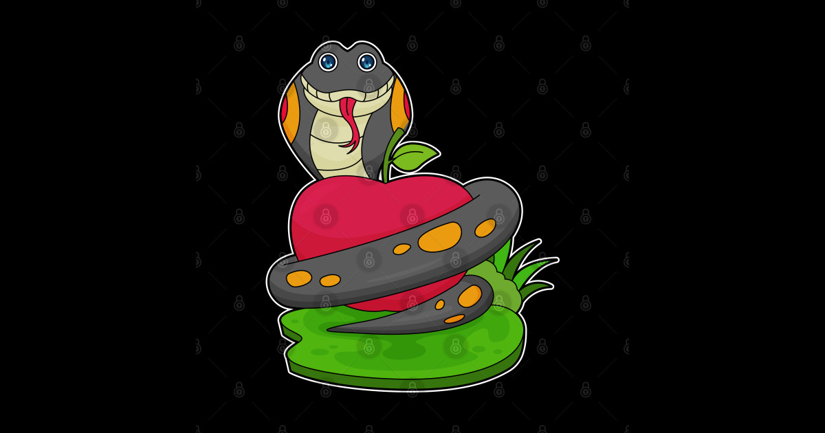 Snake Apple Fruit - Snakes - Sticker | TeePublic