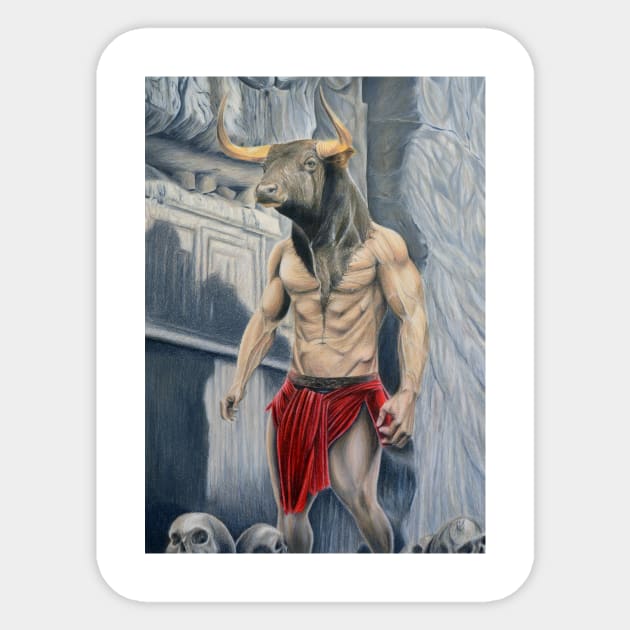Minotaur creature of Greek Mythology - Minotaur - Sticker | TeePublic