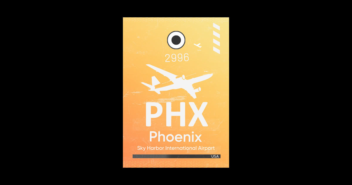 Phoenix airport code PHX - Luggage Tag - T-Shirt | TeePublic