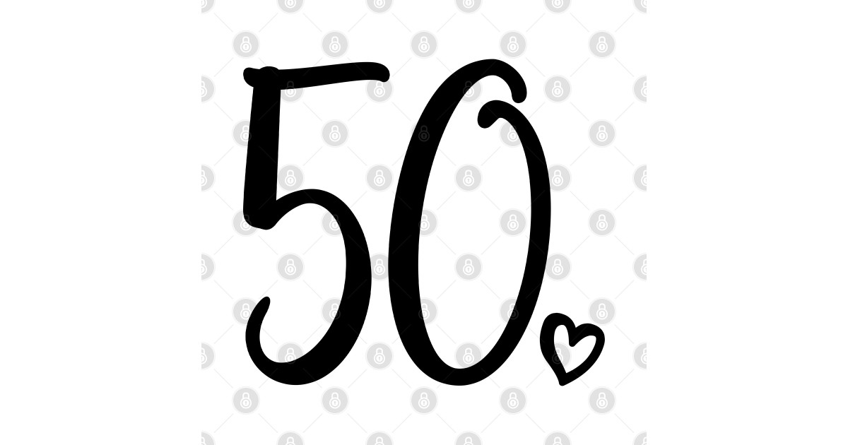 50th Birthday Gift for Women - 50 Years Old, Cute Number 50 - 50th ...