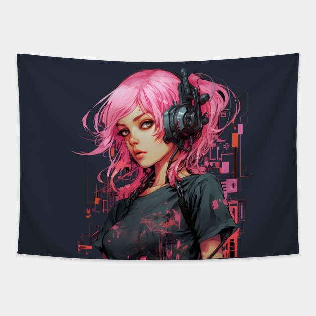 Cyberpunk Anime Girl Futuristic Techwear Aesthetic Kawaii Manga ...