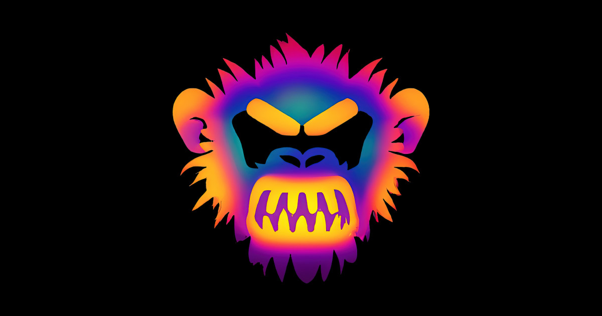 Scary Monkey Halloween Spooky Fun - Ape - Sticker | TeePublic