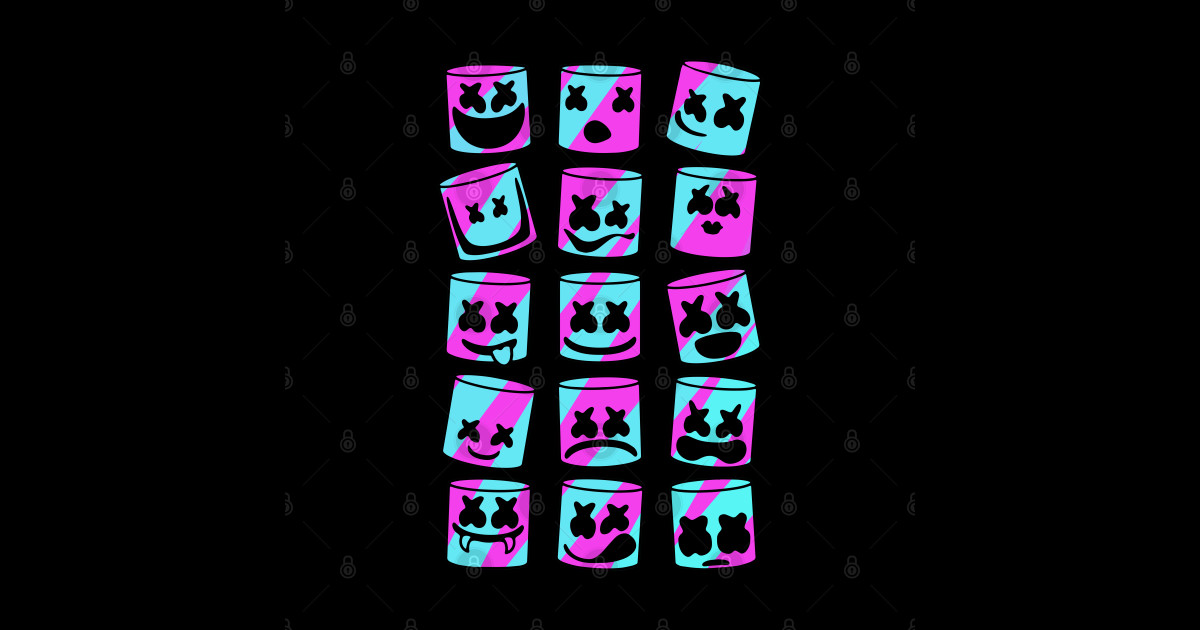 Marshmello smile mask - Marshmello - Sticker | TeePublic