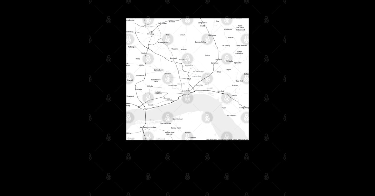Minimalist Hull Map Art | Black and White Coordinates Print ...