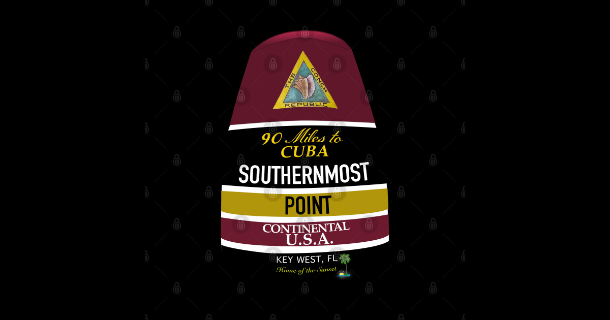 Southernmost Point Buoy - Key West Souvenir - Sticker | TeePublic